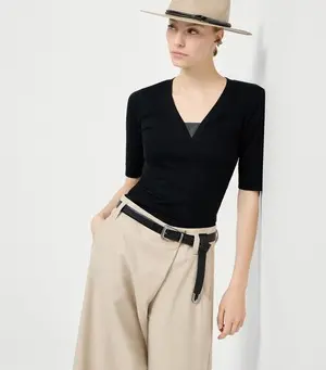 Brunello Cucinelli Stretch-cotton Monili-detail T-shirt