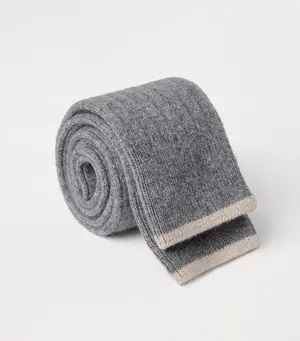 Brunello Cucinelli Cashmere Ribbed Socks - Grey
