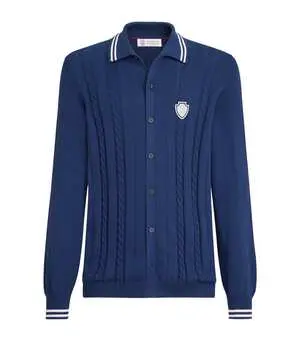 Brunello Cucinelli Cotton Cable-knit Cardigan - Blue
