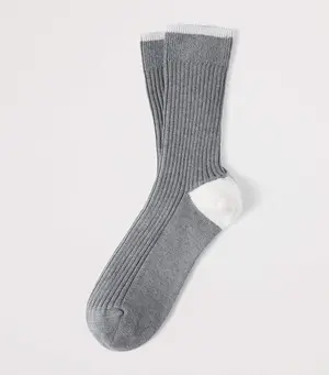Brunello Cucinelli Cotton Ribbed Socks - Grey