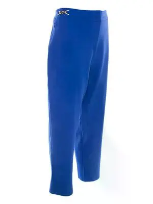 Escada High-waisted Trousers With Gold Clasp Detail
