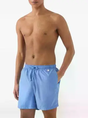 MC2 SAINT BARTH Logo-patch Drawstring Swim Shorts - Blue