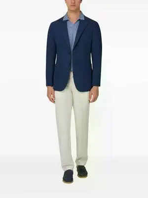 Boggi Milano Patch-pocket Single-breasted Blazer - Blue