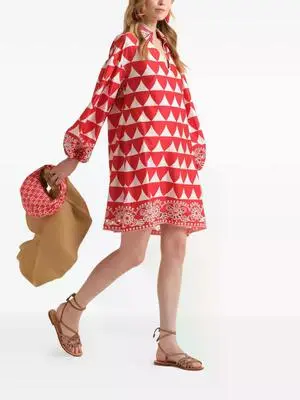 Malìparmi Printed Mini Dress With Embroidered Details