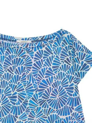 Malìparmi Printed Boat-neck T-shirt - Blue