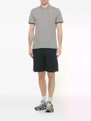 K-WAY Vincent Logo-patch Striped-trim Shirt - Grey
