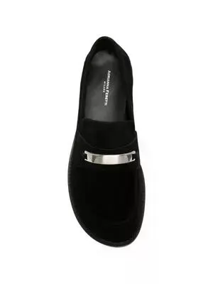 ADRIANNA FERETTI Suede Loafers With Plaque Detail