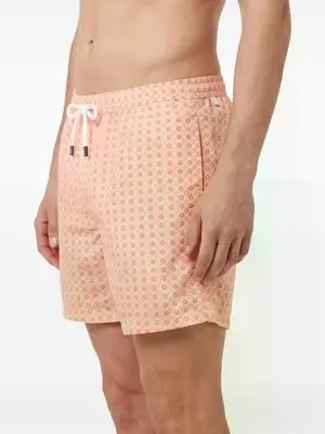 BARBA NAPOLI Floral-print Drawstring Swim Shorts - Orange