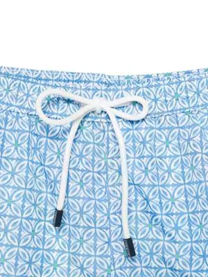 BARBA NAPOLI Geometric-print Drawstring Swim Shorts
