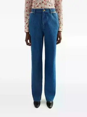 JIL SANDER Cut-out Straight Leg Jeans - Blue