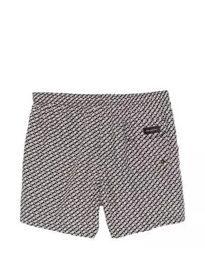 Tagliatore Geometric-print Swim Shorts - Black