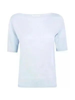 Majestic Filatures Fine-knit Boat-neck T-shirt - Blue