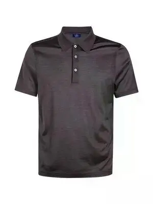 BARBA NAPOLI Silk Polo Shirt - Brown