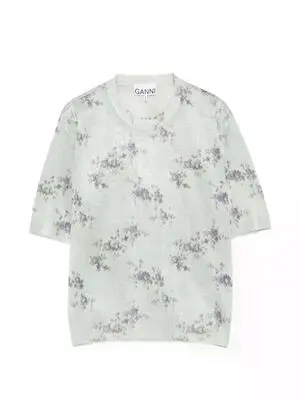 GANNI Floral-print T-shirt - Green