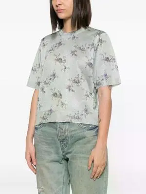 GANNI Floral-print T-shirt - Green