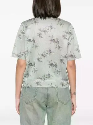 GANNI Floral-print T-shirt - Green