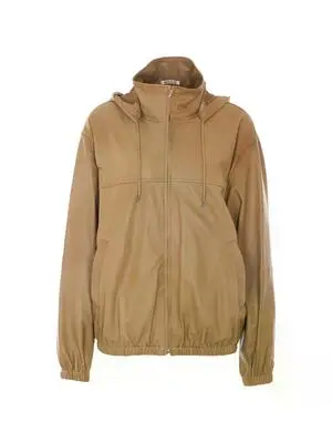 Auralee Hooded Leather Jacket