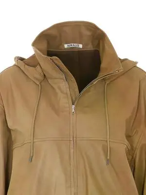 Auralee Hooded Leather Jacket