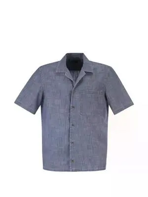 Peserico Chambray-effect Short-sleeves Shirt - Blue