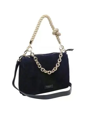 MY BEST BAG FIRENZE Zip Suede Shoulder Bag - Blue