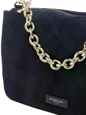 MY BEST BAG FIRENZE Zip Suede Shoulder Bag - Blue