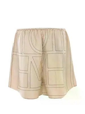TOTEME Monogram Print Shorts - Neutrals