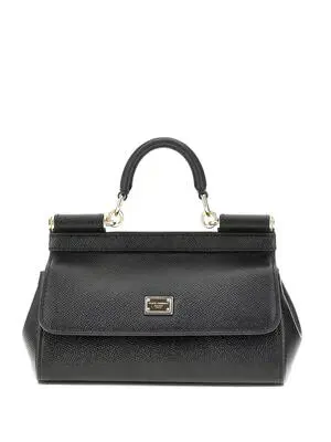 Dolce & Gabbana Mini Sicily Grained-leather Tote Bag - Black