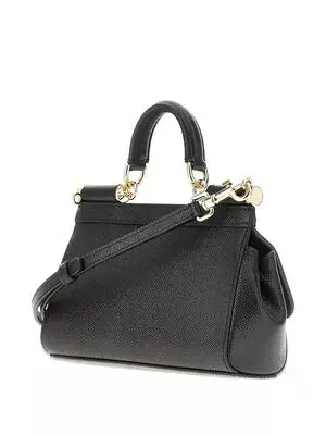 Dolce & Gabbana Mini Sicily Grained-leather Tote Bag - Black
