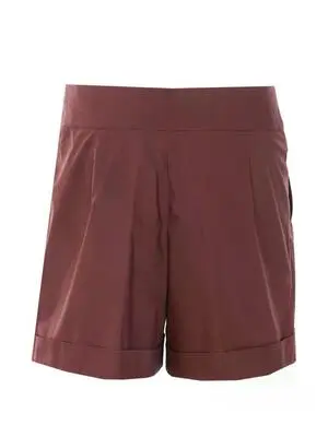 Patrizia Pepe Pleated Cotton Shorts - Brown