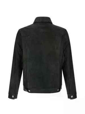 GIORGIO BRATO Velour-texture Leather Jacket - Black