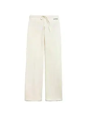 Balenciaga Logo-embroidered Flared Track Pants - Neutrals