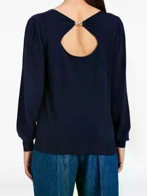 TWINSET Cut-out Gathered-shoulder Sweater - Blue