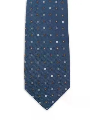 BARBA NAPOLI Geometric-pattern Neck Tie - Blue