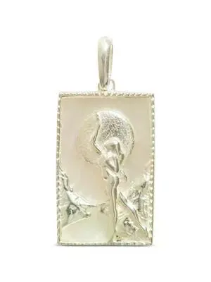 FREYA ROSE Rectangle Moon Pendant - Silver