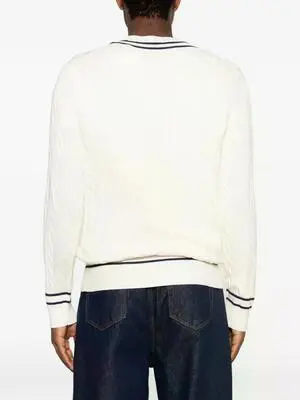 Gant Cable-knit Striped-trim Sweater