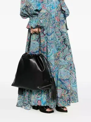 Etro Large Leather Kalispera Bag With Tassels