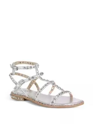Ash Stud-embellished Cage Sandals - Silver