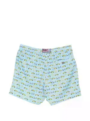 MC2 SAINT BARTH Car-print Drawstring Swim Shorts - Blue