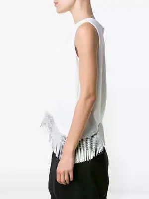 Noir Kei Ninomiya Curved Fringed Hem Top