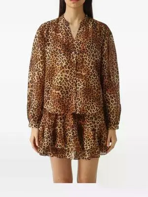MC2 SAINT BARTH Leopard-print Semi-sheer Shirt