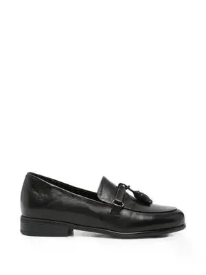 SERGIO MORETTI FIRENZE Almond Toe Loafers With Side Buckle - Black