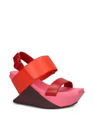 United Nude Delta Wedge Touch-strap Sandals - Red