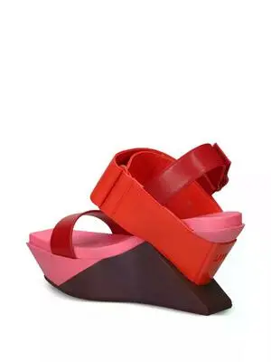 United Nude Delta Wedge Touch-strap Sandals - Red