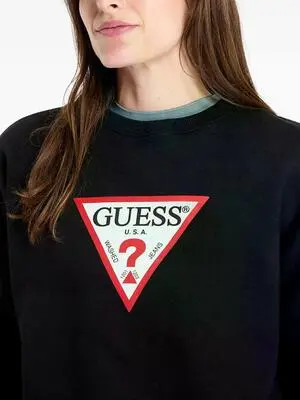 Guess Logo-print Relaxed Sweatshirt - Black
