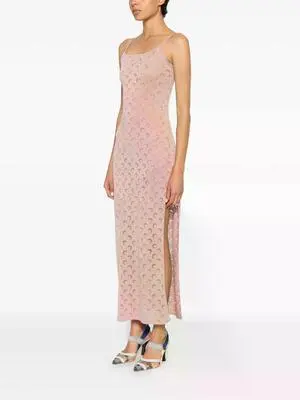 MARINE SERRE Crescent Moon-patterned Maxi Dress - Pink