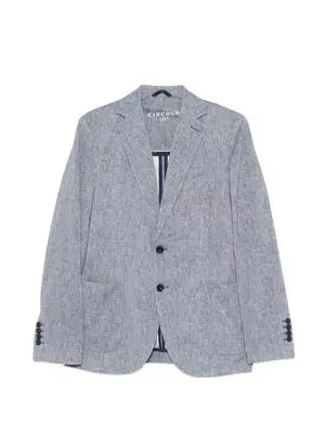 CIRCOLO 1901 Herringbone Single-breasted Blazer - Blue