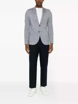 CIRCOLO 1901 Herringbone Single-breasted Blazer - Blue