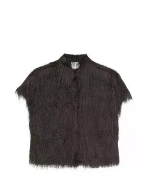 ALYSI Fringed Short-sleeve Top