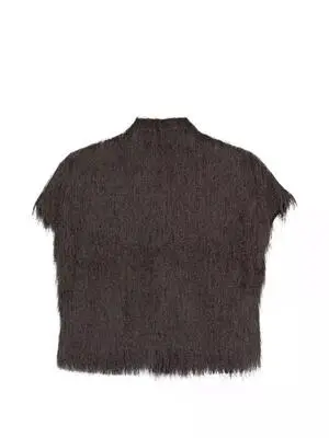 ALYSI Fringed Short-sleeve Top