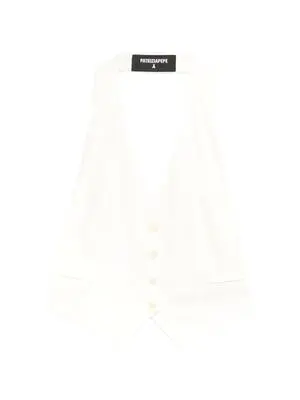 Patrizia Pepe Halter Tailored Vest - Neutrals